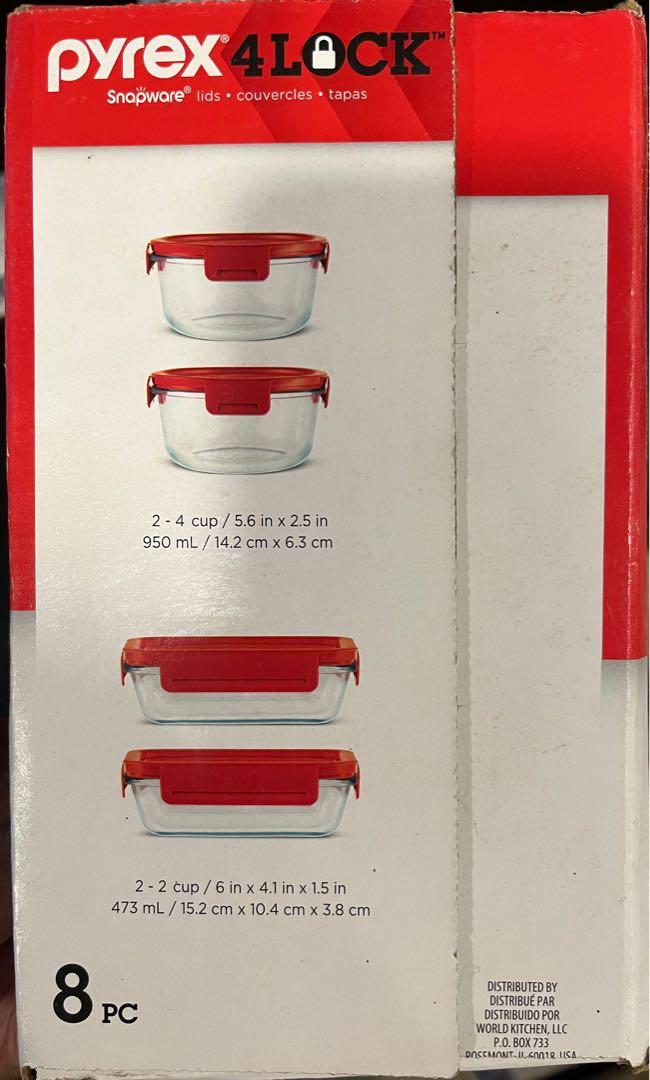 Pyrex 8 piece set, 4 lock system, Furniture & Home Living, Kitchenware ...