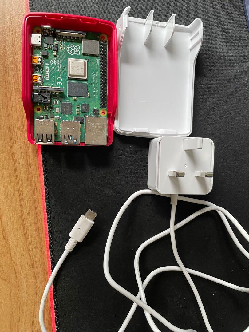 Raspberry pi 4(4GB) + UK power plug + casing, Computers & Tech, Parts ...