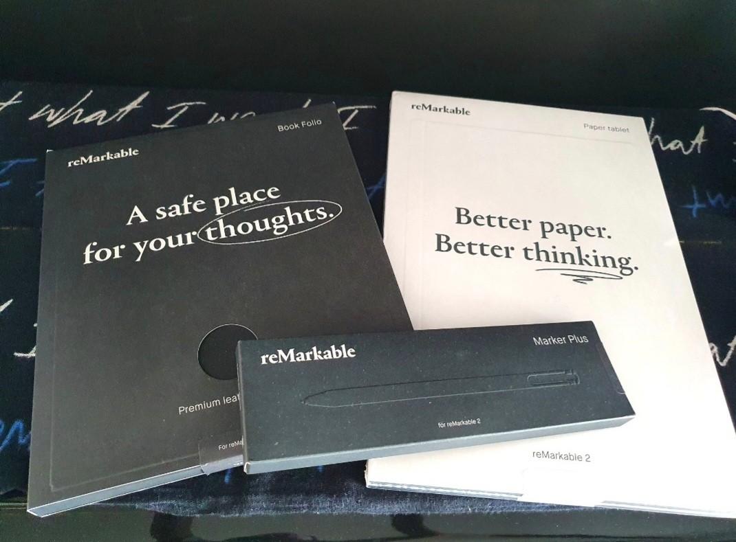 Remarkable 2 tablet, black leather folio and Marker Plus, Hobbies ...
