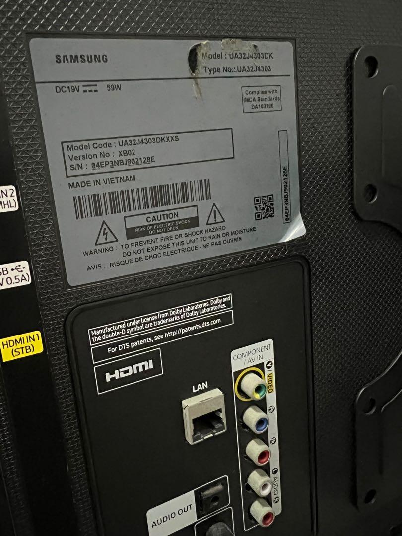 Samsung 32 UA32J4303DKXXS, TV & Home Appliances, TV & Entertainment, TV ...