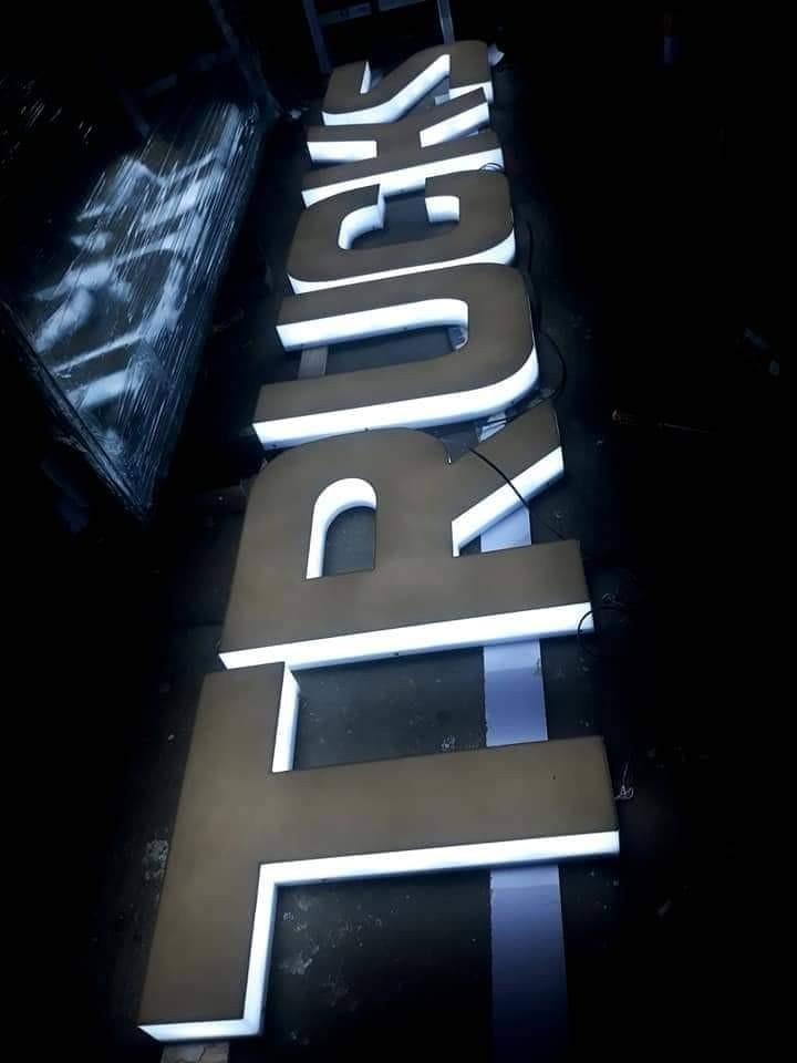 Signage acrylic/ stainless/Build-up/ brass, Furniture & Home Living ...