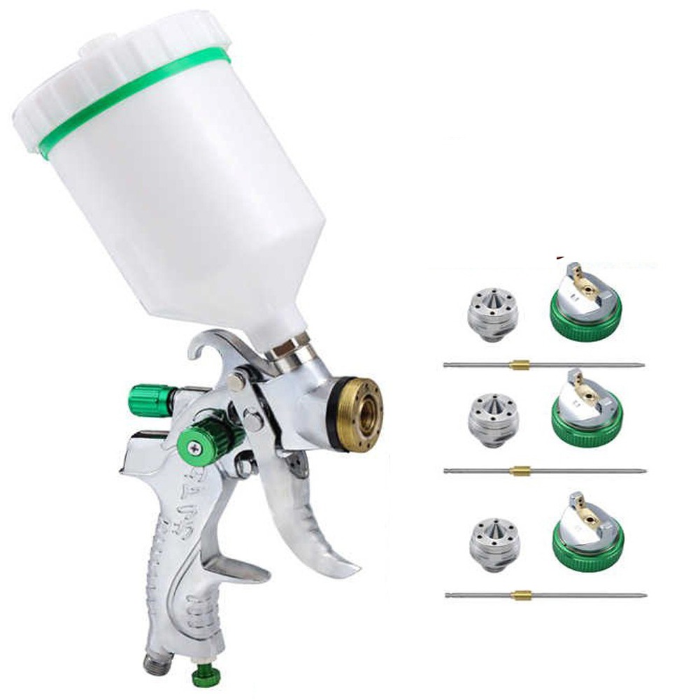 Spay Gun with 3 Nozzles 1.4/1.7/2.0mm Airbrush Pneumatic Gun HVLP ...