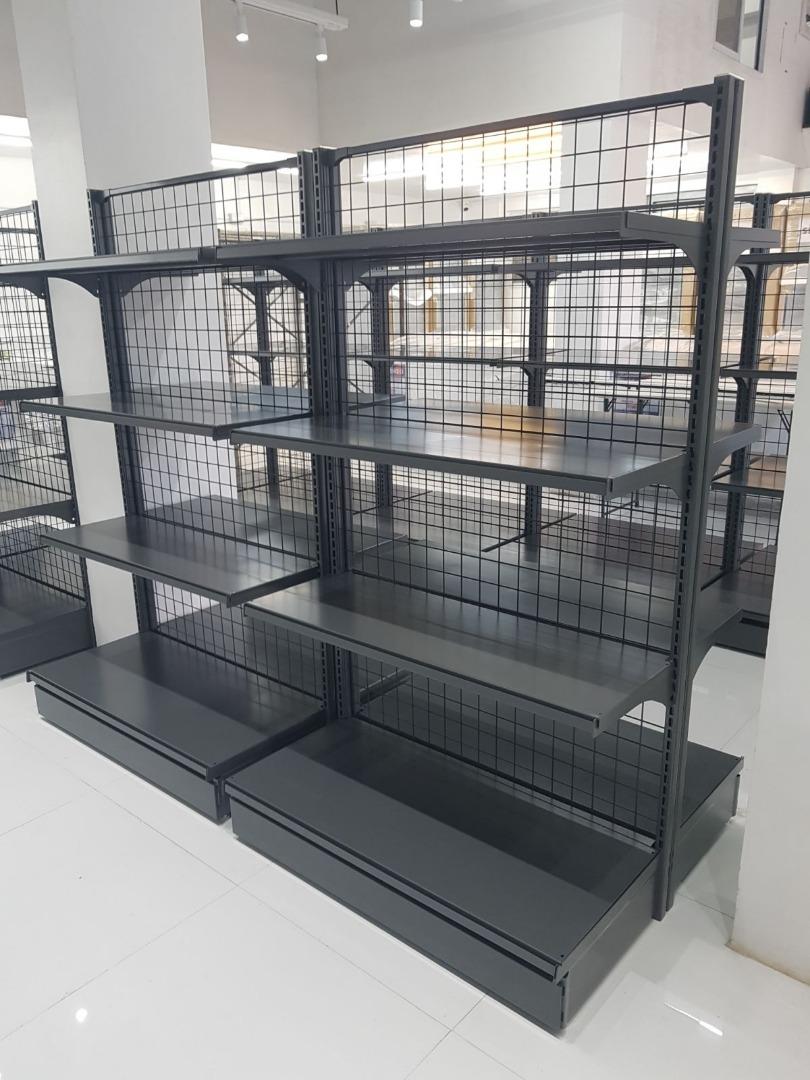 steel gray gondola display standee racks, Furniture & Home Living ...