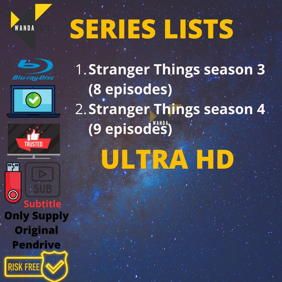 Stranger things 3 & 4 . BluRay UHD (Original Pendrive) included ...