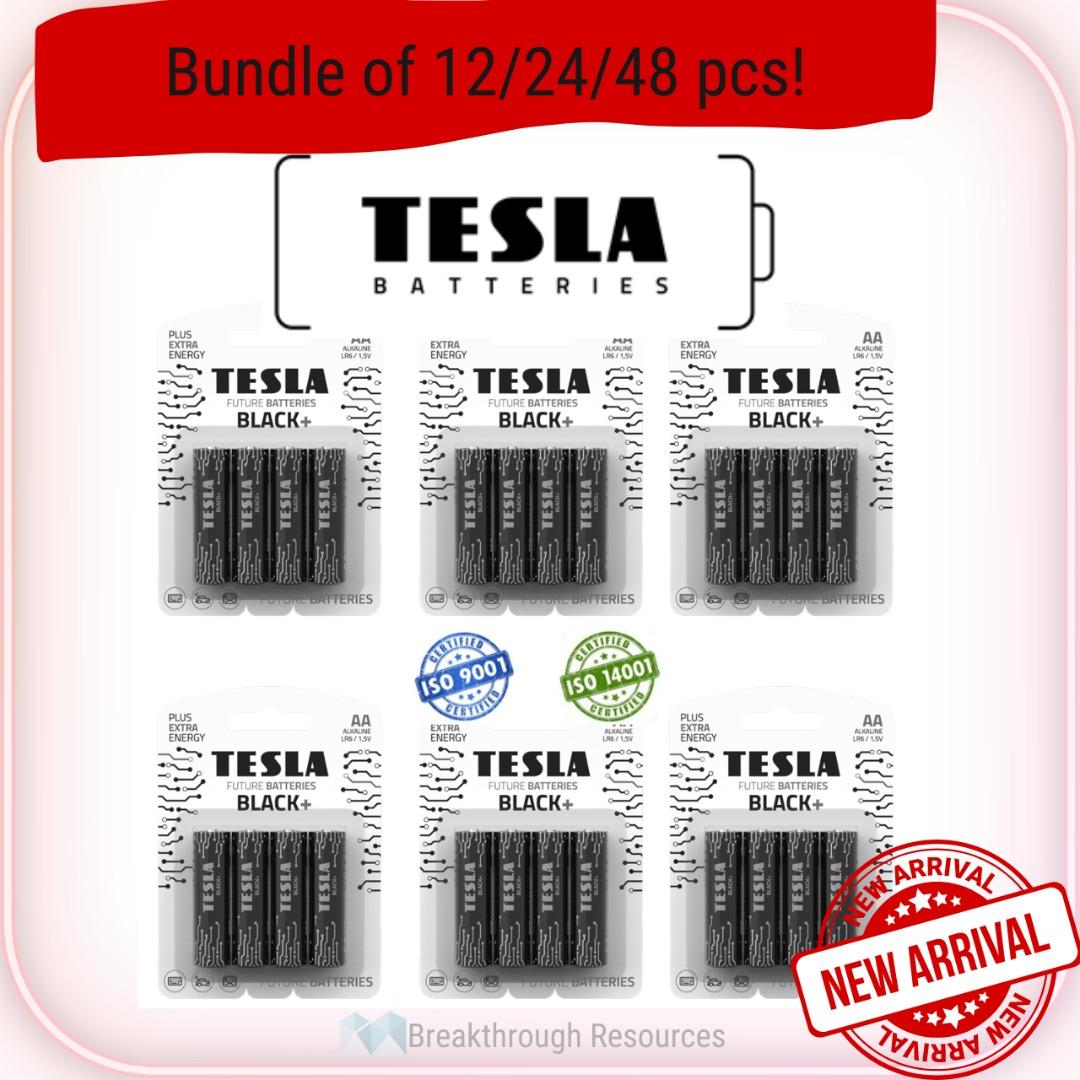 TESLA BATTERIES AA/AAA [SPECIAL BUNDLE OF 12/24/48] | Black+ ...