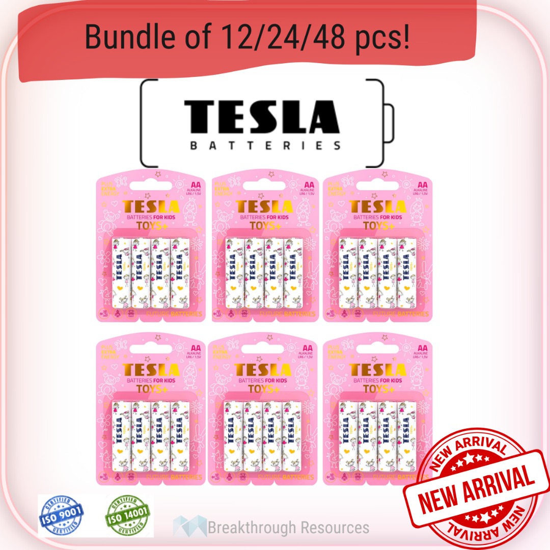 TESLA BATTERIES (Pink) AA/AAA [SPECIAL BUNDLE OF 12/24/48] | Toys+ ...