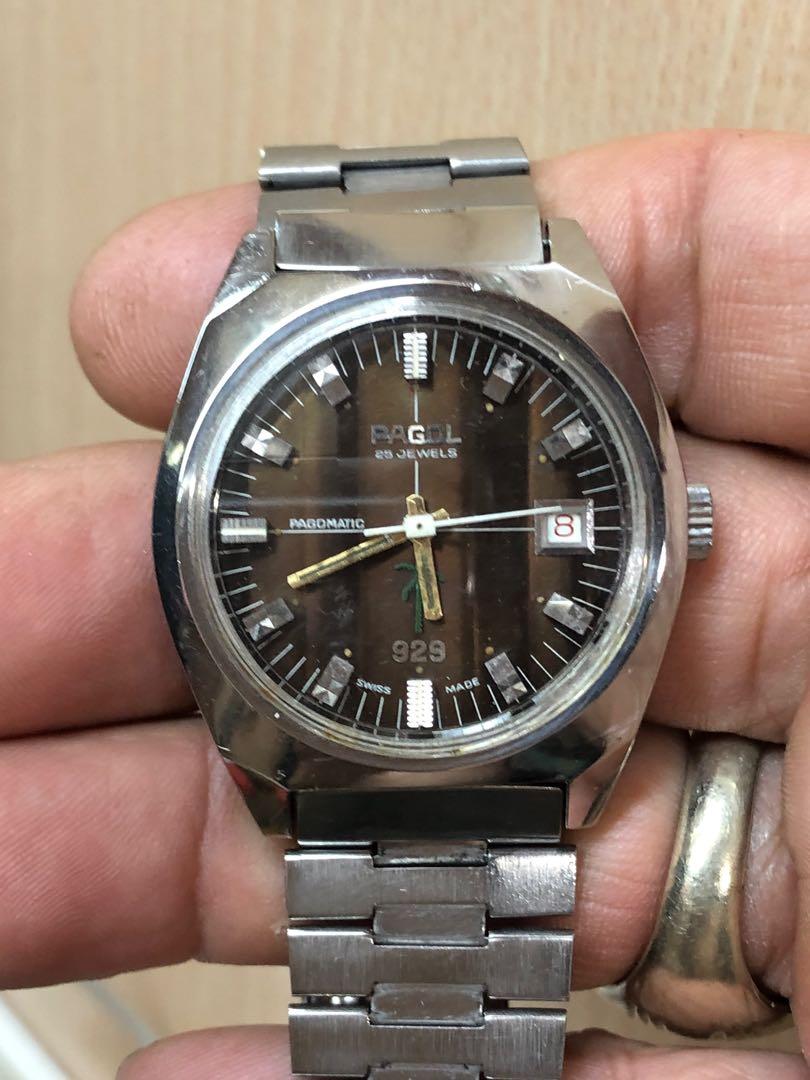 Vintage Pagol watch 929 automatic 25 Jewel, Luxury, Watches on Carousell