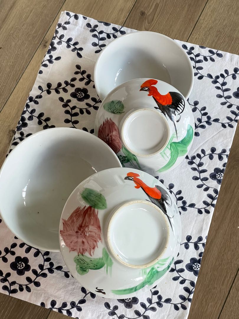 Vintage Rooster Bowl Small & Large, Furniture & Home Living ...