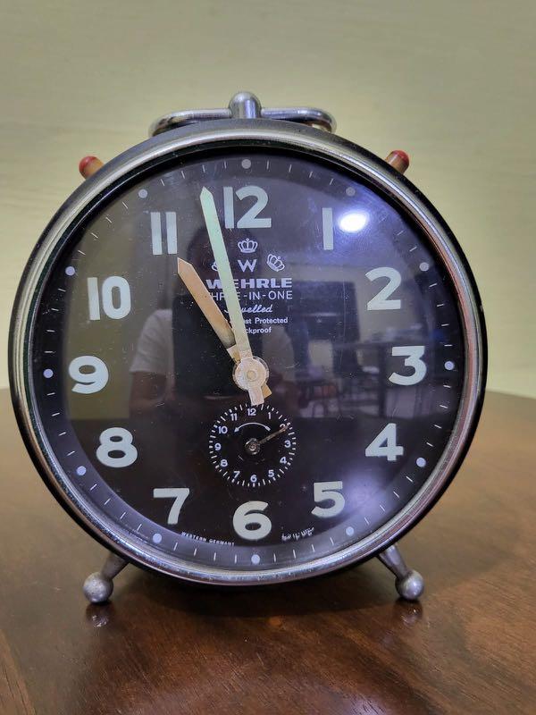 Vintage Smith table clock & Wehrle alarm clock, Furniture & Home Living ...