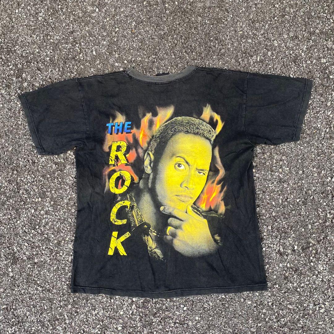 Vintage Wwf The Rock Rap Tee Vtg Bootleg Wwe Tshirt, Men's Fashion ...
