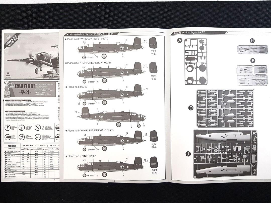 1/48 #12302 Academy USAAF B-25B Mitchel Bomber "Doolittle Raid" c/w ...