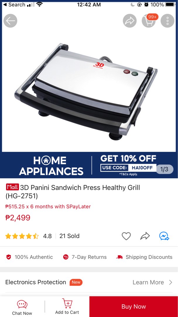 3D PANINI/SANDWICH PRESS, Furniture & Home Living, Kitchenware ...