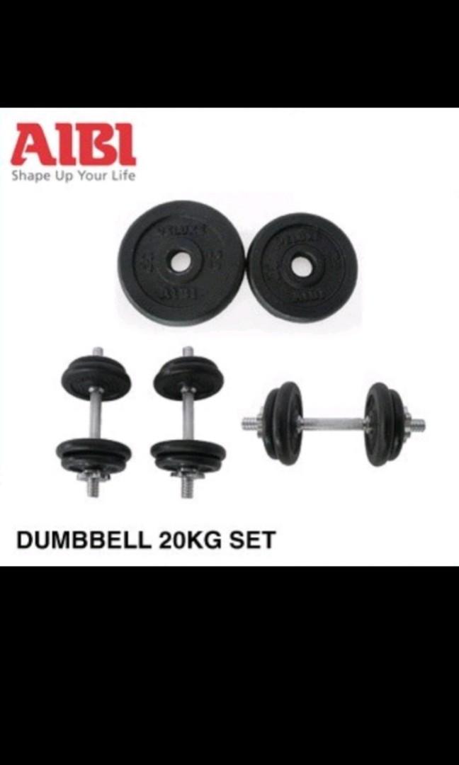 AIBI Deluxe 20kg Barbell Set, Sports Equipment, Exercise & Fitness ...