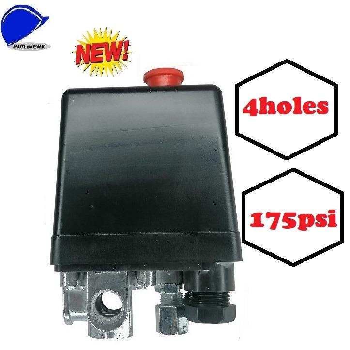 Air Compressor Pressure Switch 4 Holes 175 PSI, Commercial & Industrial ...