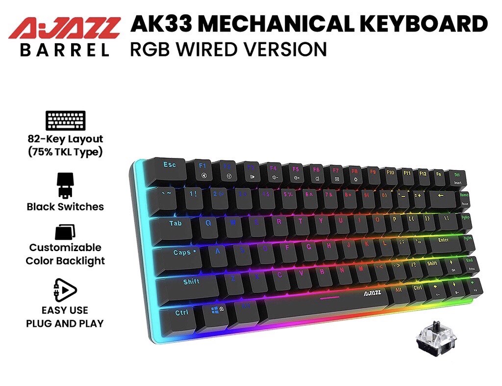 Ajazz Gaming Keyboard 75% tkl type, Computers & Tech, Parts ...