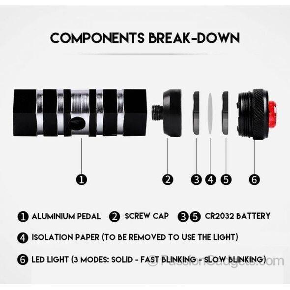 Aluminum Pedal Foot Peg with LED [1 Pair] DYU / Fiido / AM GTR / Pedal ...