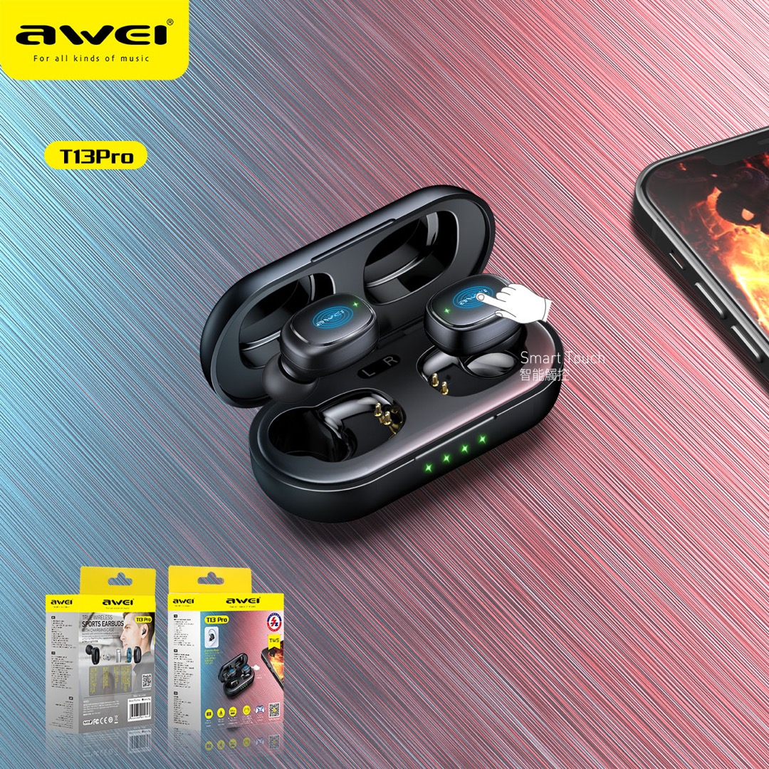 Awei T13 pro TWS Colorful HiFi Bluetooth earphone Bluetooth 5.1 ...