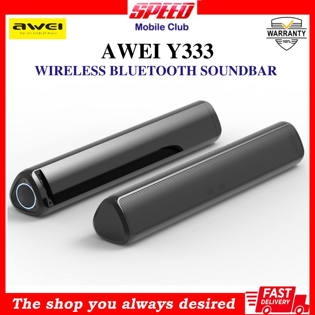 AWEI Y333 BLUETOOTH 5.0 PORTABLE SPEAKER HOME TV SOUNDBAR SUPPORT TWS ...