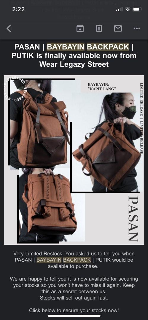Baybayin Backpak | Pasan | Putik, Men's Fashion, Bags, Backpacks on Carousell