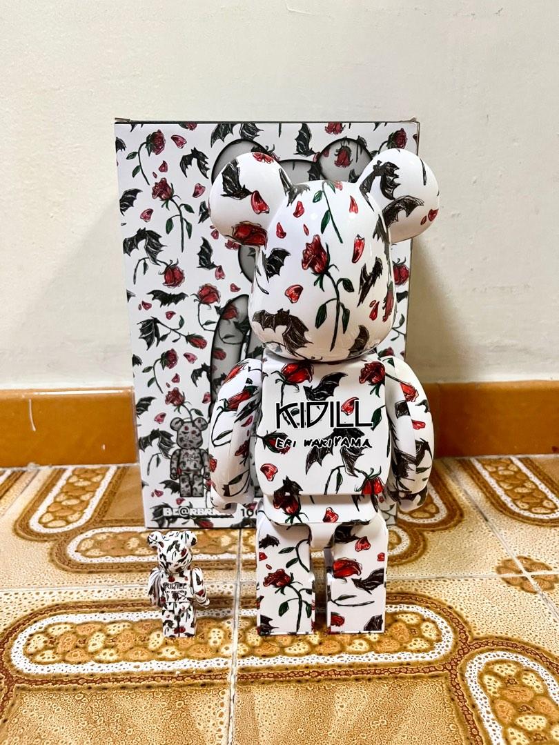 Bearbrick x Kidill x Eri Wakiyama Bat & Rose White 400% + 100%, Hobbies ...