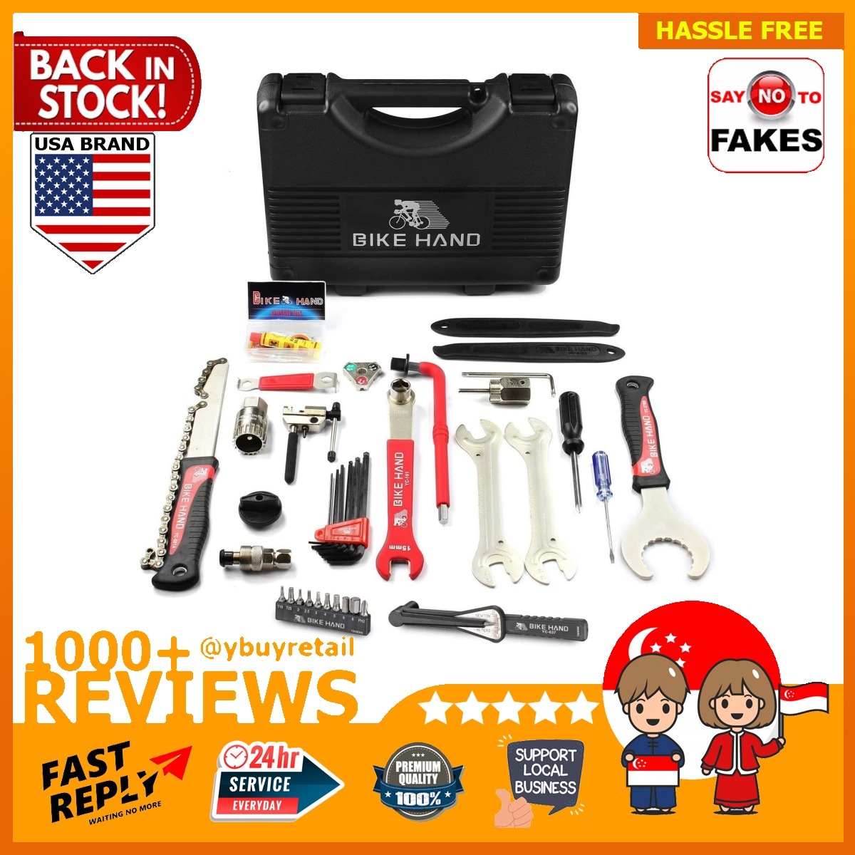 [BML] BIKEHAND USA Bike Bicycle Complete Repair Tools Tool Kit Toolkit Storage Unit Box Set ...