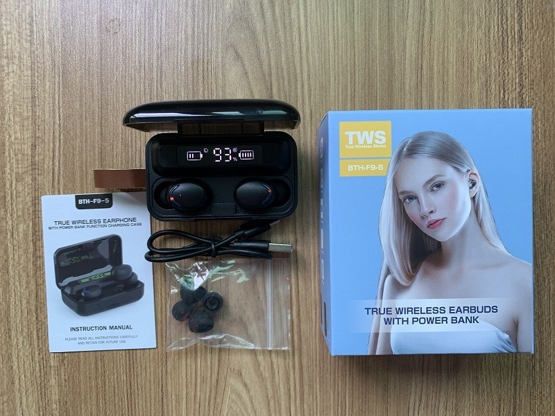 BTH-F9-5 TWS Wireless 5.0 Bluetooth Headset Stereo Surround Sound ...