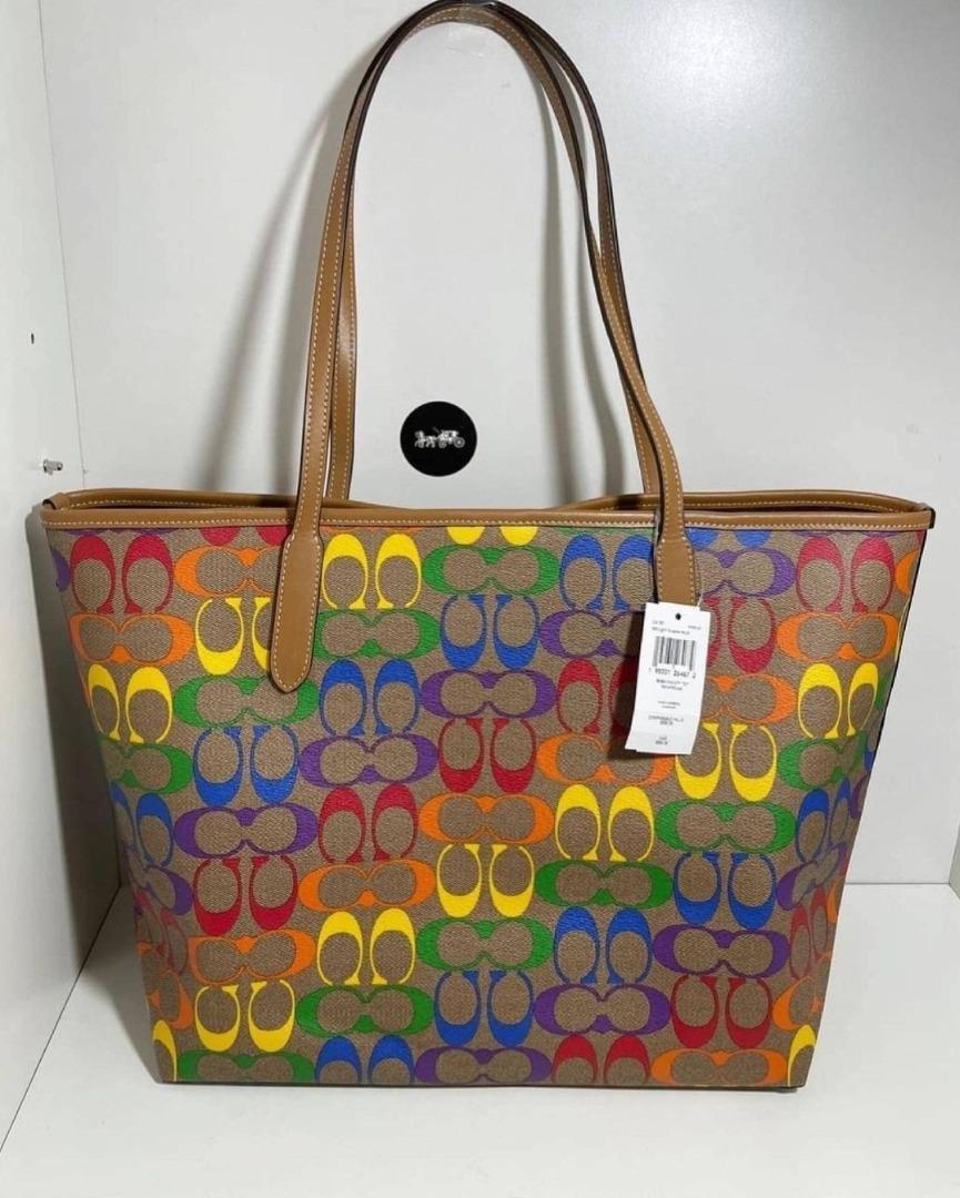 Coach C4181 City Tote In Rainbow Signature Canvas - Multicolor, Women's Fashion, Bags & Wallets ...