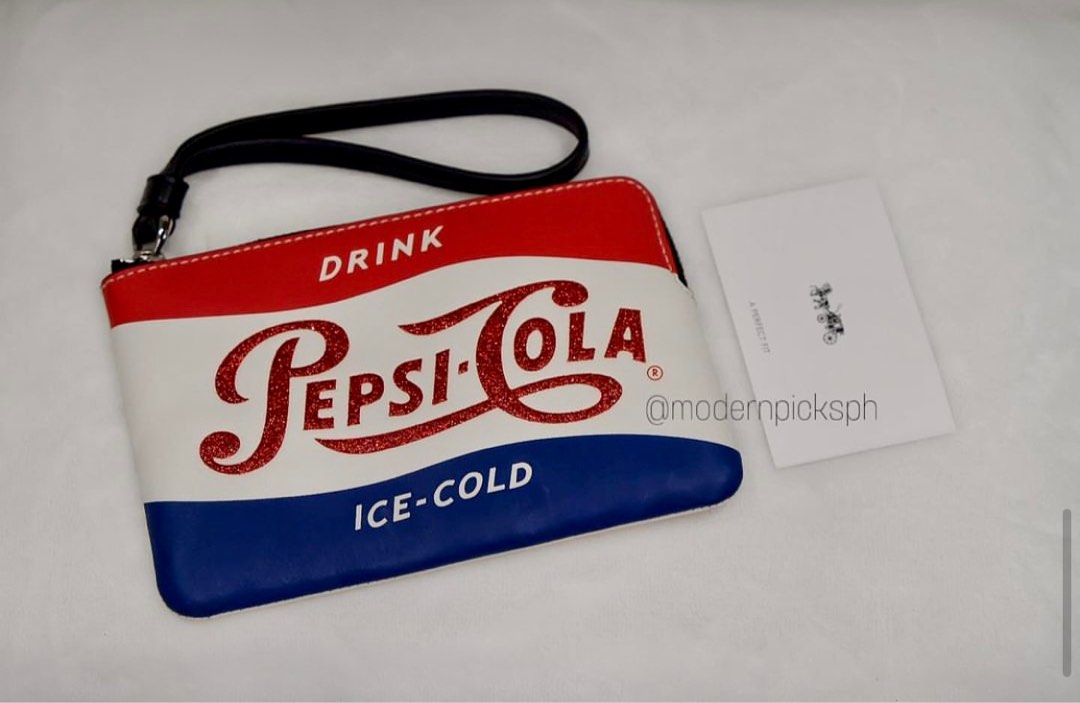 Coach Limited Edition PEPSI COLA Zip Wristlet, Luxury, Bags & Wallets ...