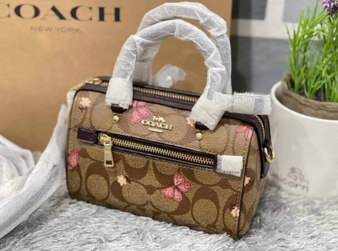 Coach Micro Rowan Crossbody In Signature Canvas With Butterfly Print ...