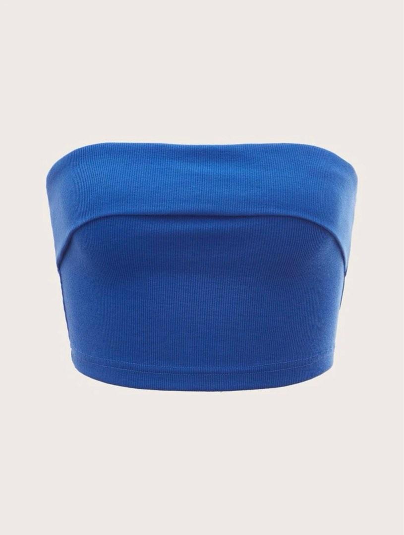 Cobalt blue tube top, Women's Fashion, Tops, Sleeveless on Carousell