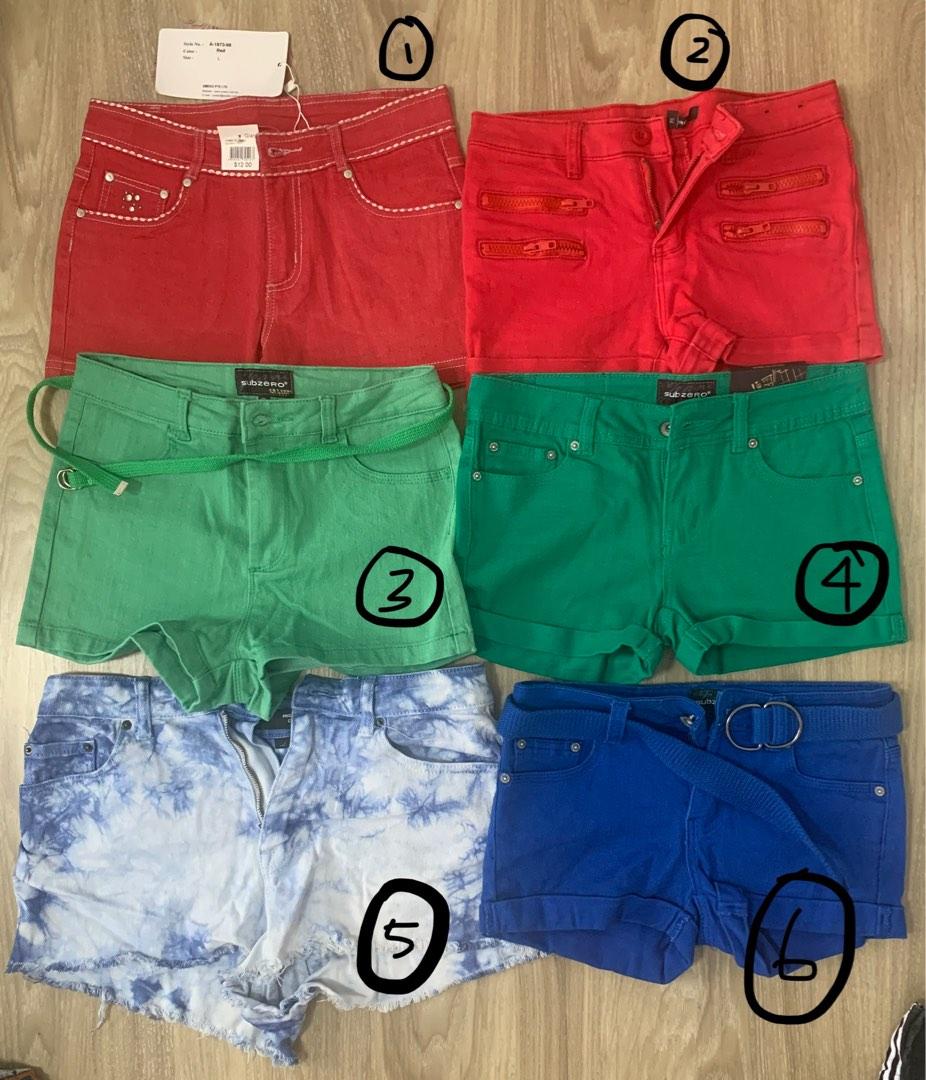 Coloured denim shorts, Women's Fashion, Bottoms, Shorts on Carousell