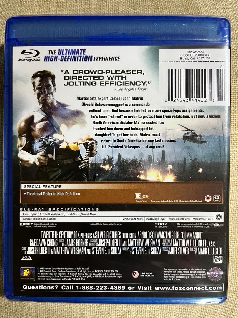 Commando - blu ray ( Arnold Schwarzenegger), Hobbies & Toys, Music ...