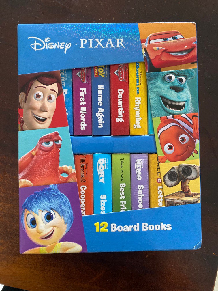 Disney Pixar 12 Board Books, Babies & Kids, Infant Playtime on Carousell