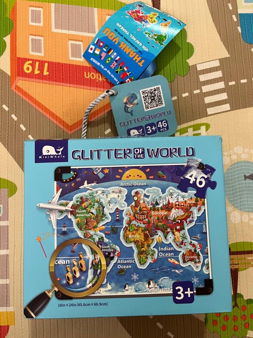 Double-Sided World Map 46-Piece Puzzle, Hobbies & Toys, Toys & Games on ...