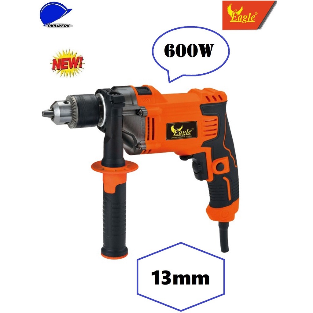 Eagle Impact Drill 13mm 600w (EID-519), Commercial & Industrial, Construction Tools & Equipment ...