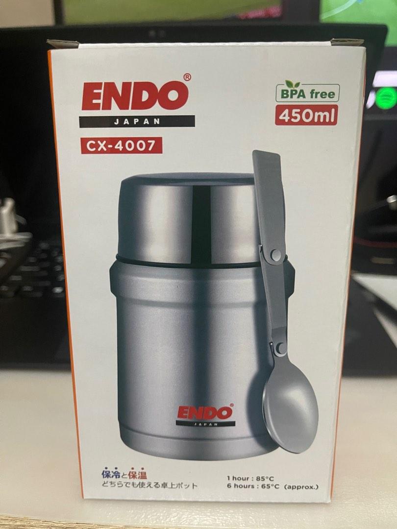 ENDO Double Stainless Steel Food Jar 450mL (CX-4007), Furniture & Home Living, Kitchenware ...