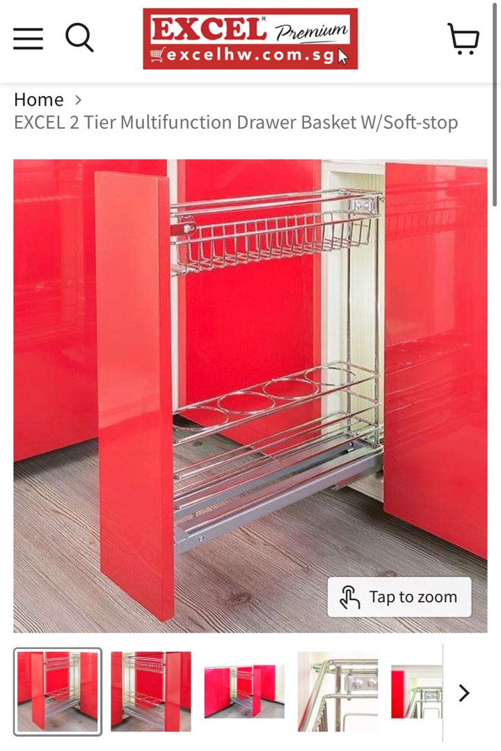 EXCEL 2 Tier Multifunction Drawer Basket W/Soft-stop, Furniture & Home ...