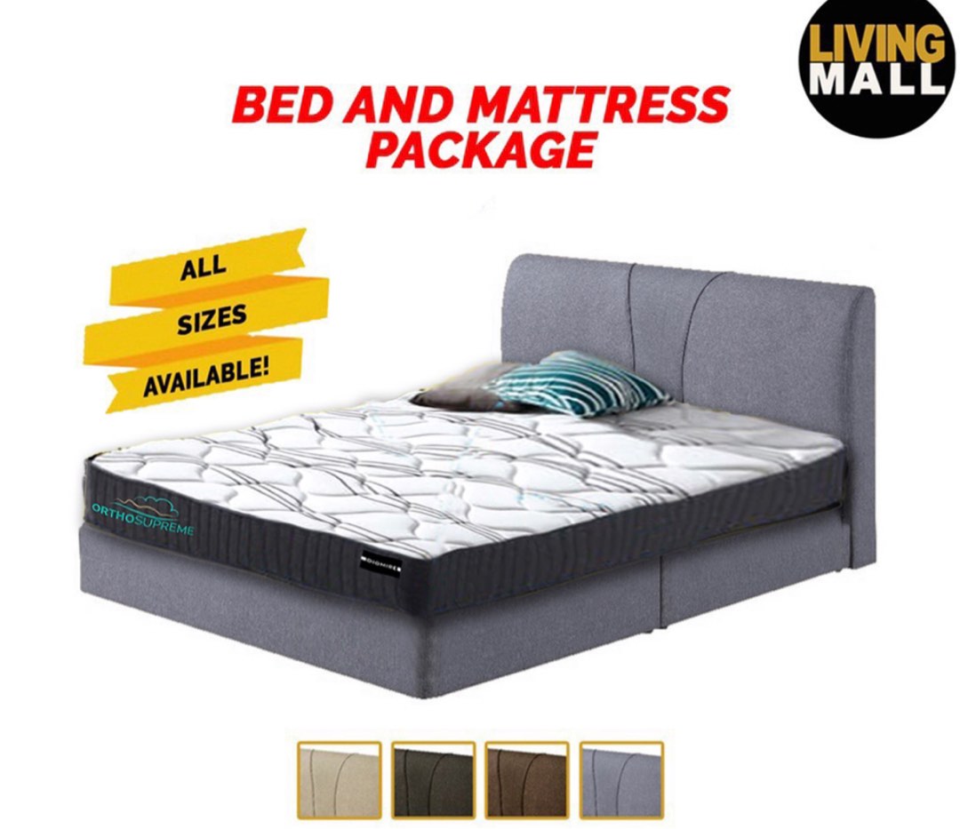 Fabric Divan Bed In 4 Colors With 10" Diomire Ortho Supreme Mattress ...