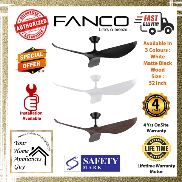 *NEW ARRIVAL* Fanco Huracan 52" Designer Style DC Ceiling Fan 6 Speed ...