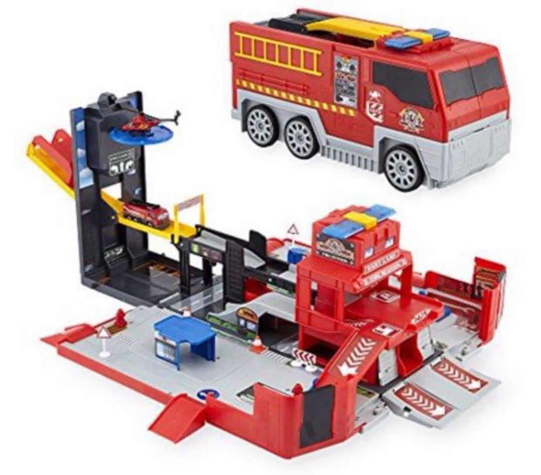 Fast Lane 2-in-1 Fire City Playset Jumbo Fire Truck PlayStation ...