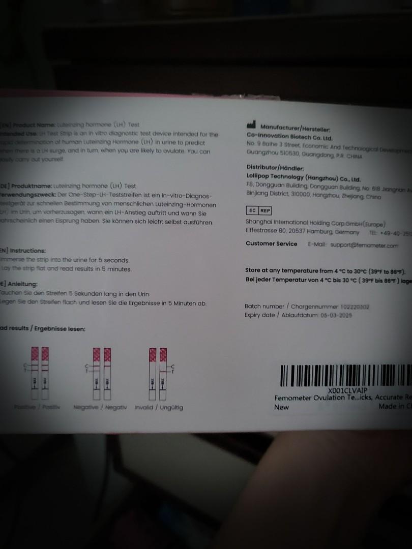 Fermometer LH surge ovulation test strips, Health & Nutrition, Medical ...