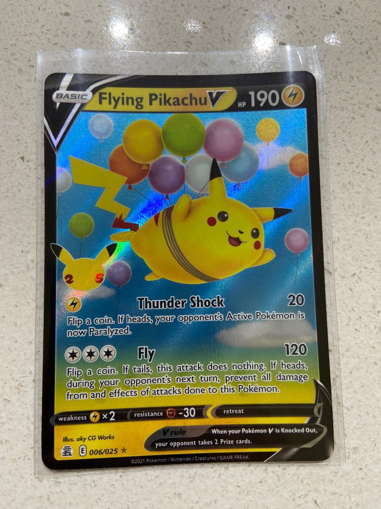 Flying Pikachu V 25th Anniversary TGC Pokemon card, Hobbies & Toys ...