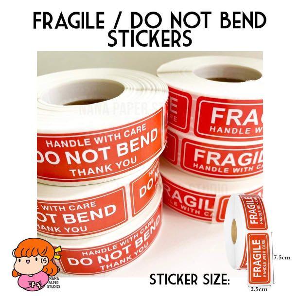 Fragile Do Not Bend Sticker Parcel, Hobbies & Toys, Stationery & Craft ...