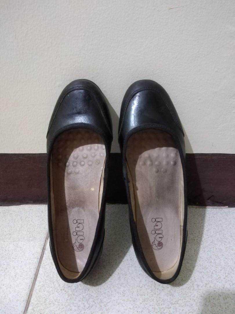GIBI black school shoes office shoes flats with FREE WHITE SOCKS, Women ...