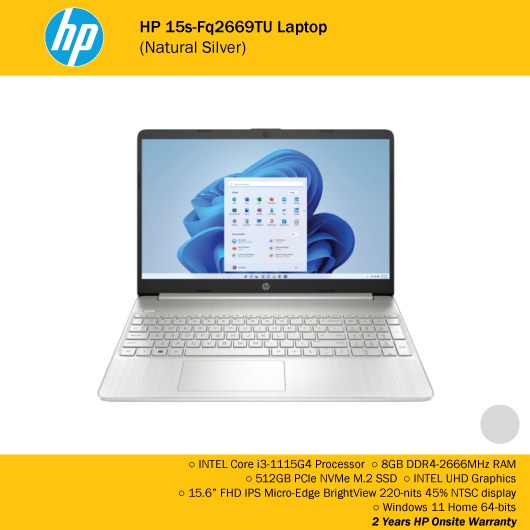 HP 15s-Fq2669TU Laptop (Natural Silver), Computers & Tech, Laptops ...