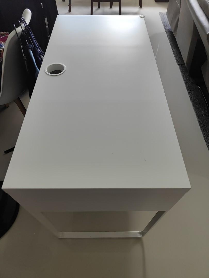 Ikea MICKE desk with drawer and shelf, Furniture & Home Living ...