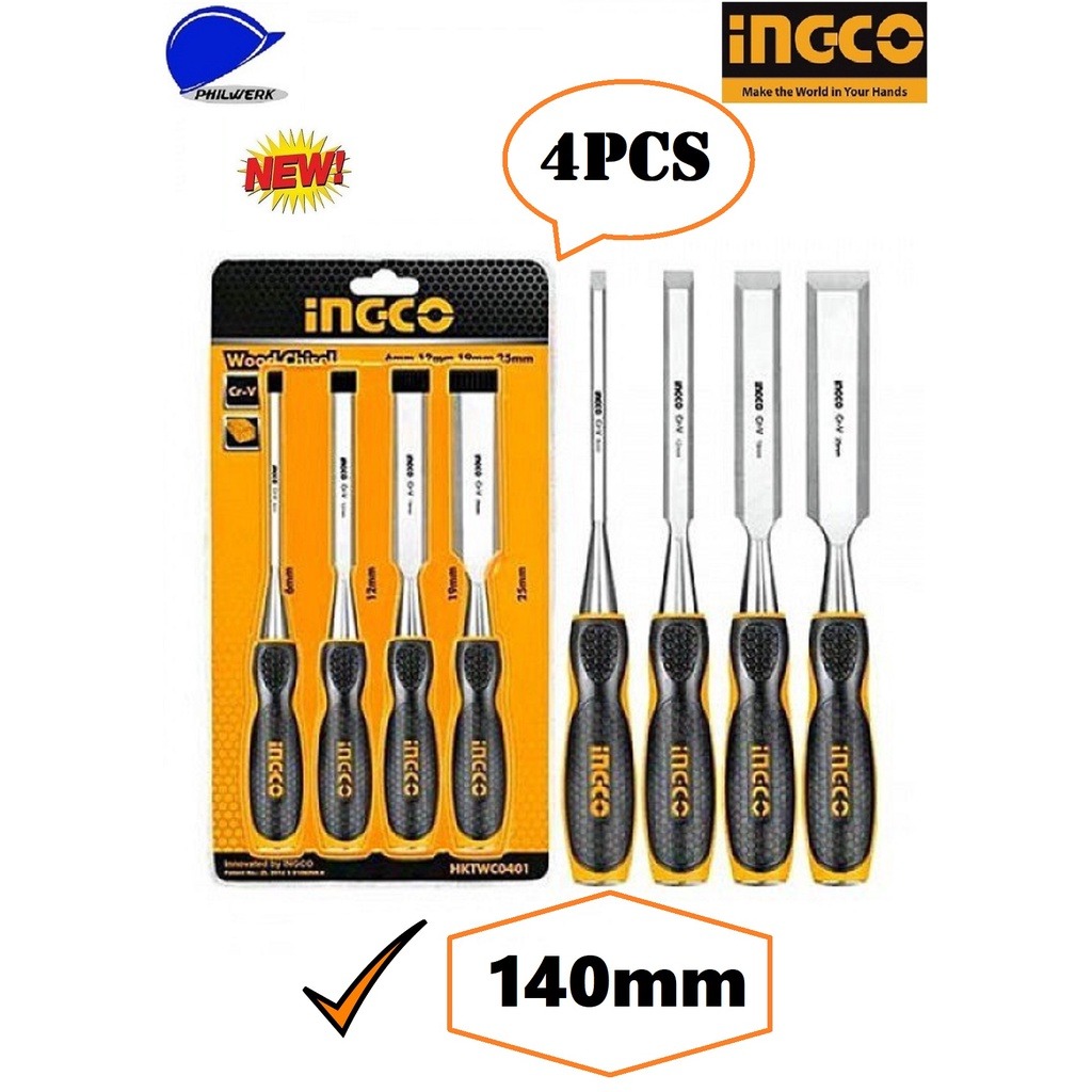 INGCO Wood Chisel 4Pcs Set Cr-V (HKTWC0401), Commercial & Industrial ...