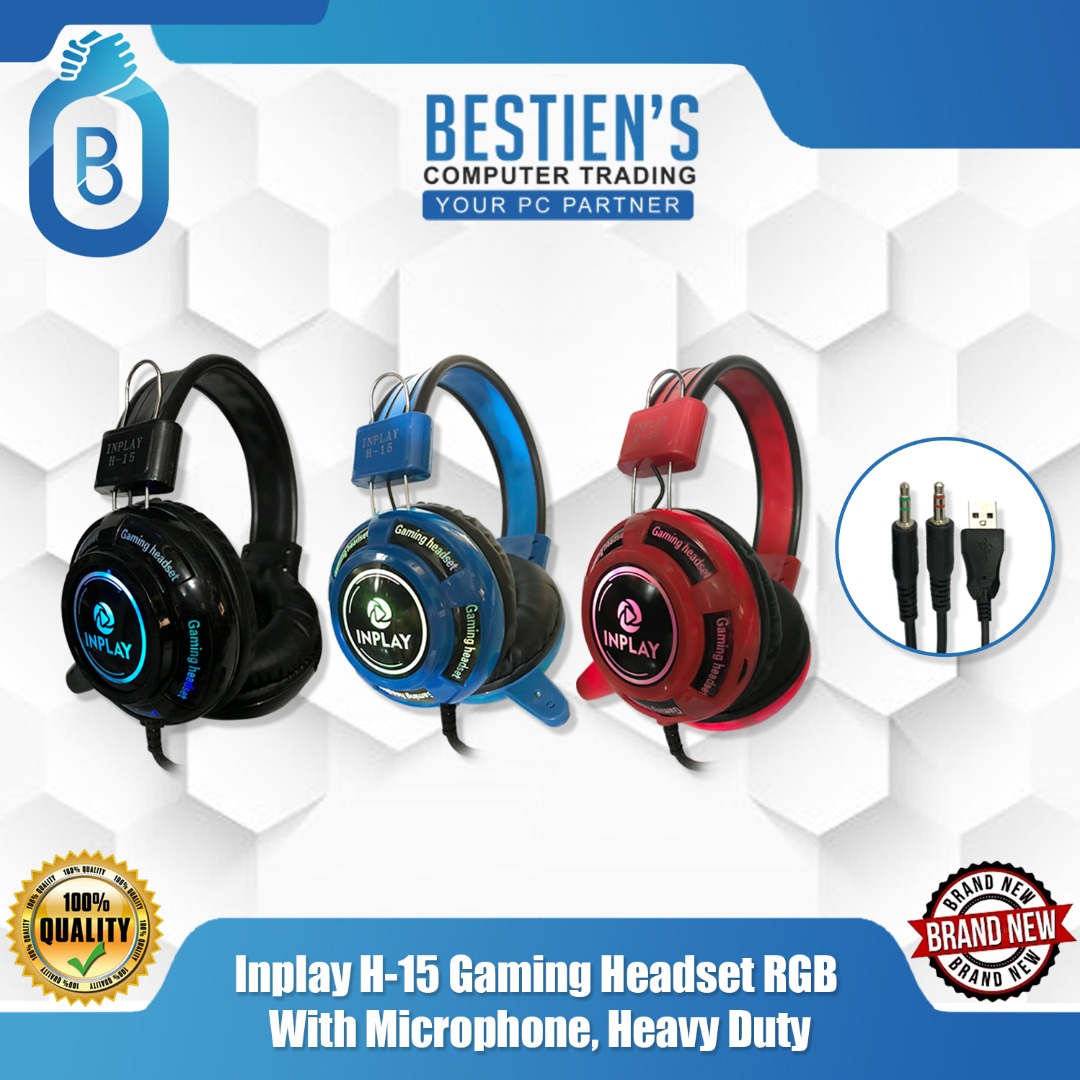 Inplay H-15 Gaming Headset RGB With Microphone, Heavy Duty, Black ...