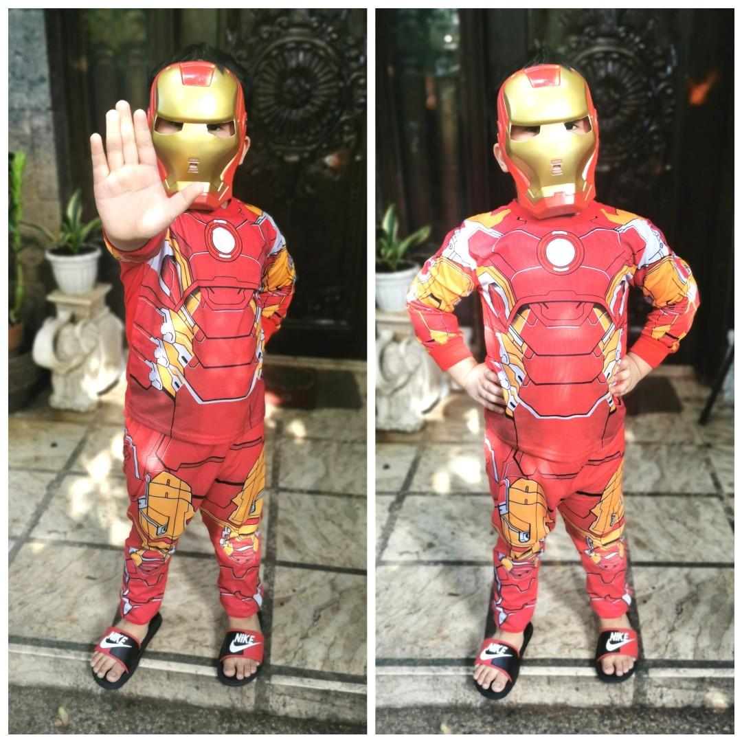 Iron Man Pajama Costume Set, Babies & Kids, Babies & Kids Fashion on ...