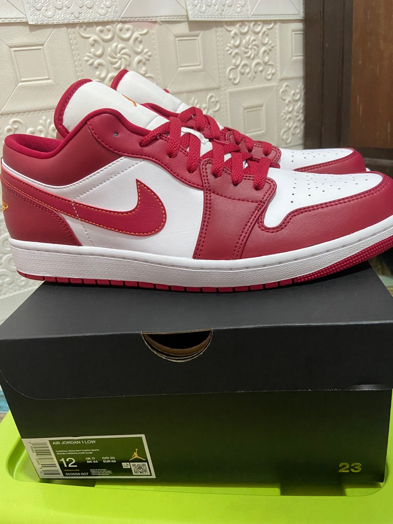 J1 low cardinal red, Men's Fashion, Footwear, Sneakers on Carousell